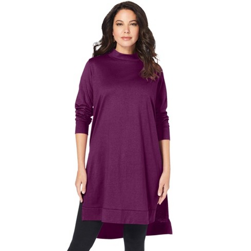 Roaman's Women's Plus Size High-low Mockneck Ultimate Tunic - 30/32 ...