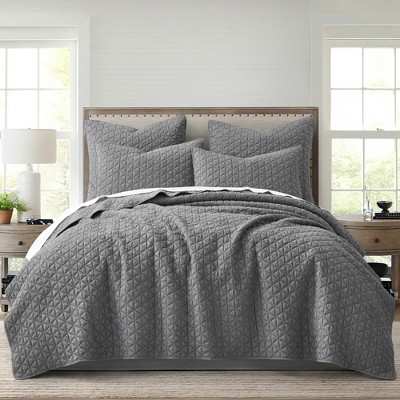 Rowan Grey Twin Quilt Set- Homthreads By Levtex Home : Target