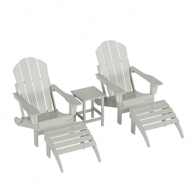 Westintrends Malibu Hdpe Outdoor Patio Folding Poly Adirondack ...