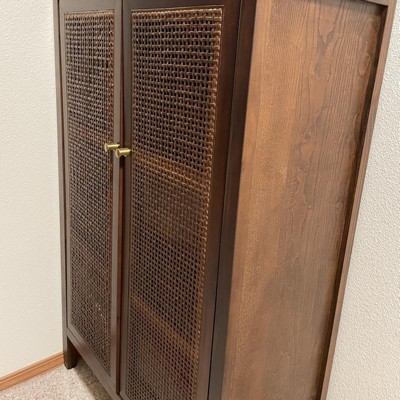 Woven Arched Wood Cabinet Black - Threshold™ : Target