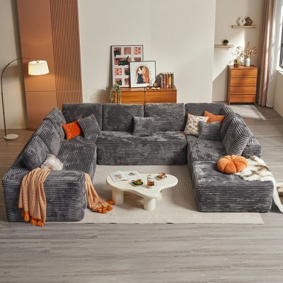 Xizzi Modular Sectional Sofa Couch, U-shape Upholstered Couch,modern ...