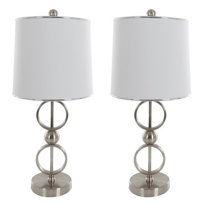 Set Of 2 Table Lamps Spiral Cage Design (includes Led Light Bulb ...