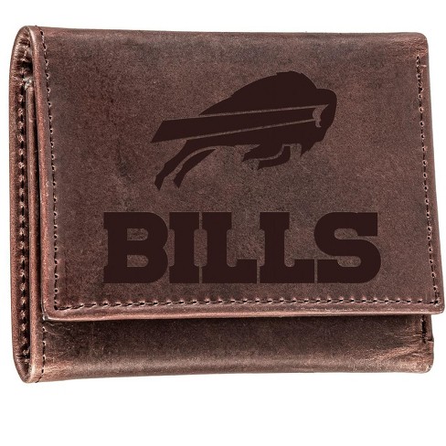 Evergreen Nfl Buffalo Bills Brown Leather Trifold Wallet Officially ...