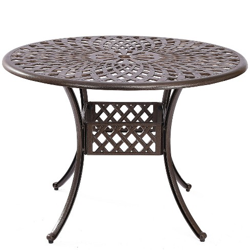 Kinger Home 41-inch Patio Dining Table, Round Outdoor Dining Table ...