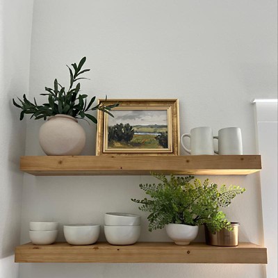 36" Floating Wood Shelf Natural - Threshold™ : Target