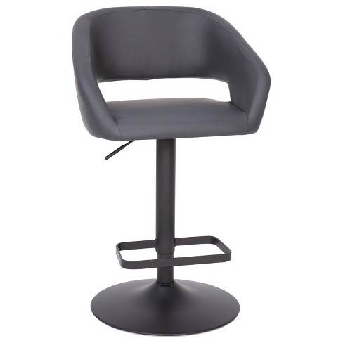 Flash Furniture Erik Contemporary Gray Vinyl Adjustable Height Barstool ...