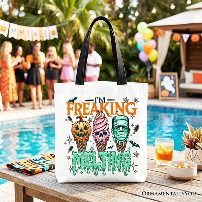 I’m Freaking Melting Frankenstein Tote Bag, Funny Ice Cream Halloween ...