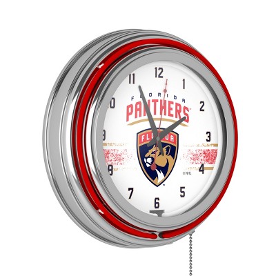 Florida Panthers Logo Retro Neon Wall Clock : Target