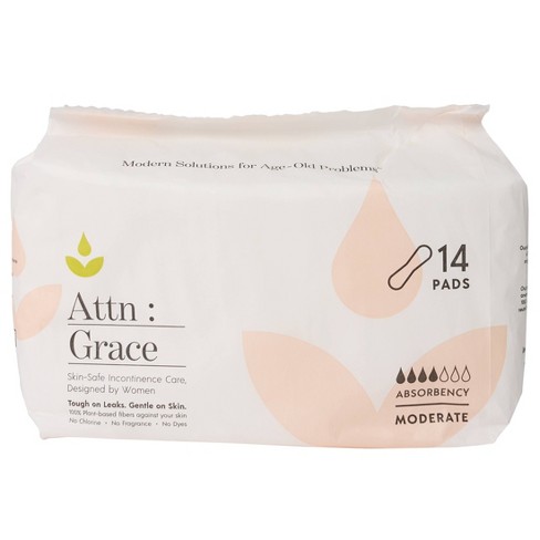 Attn: Grace Incontinence Pads - Moderate Absorbency - 14ct : Target