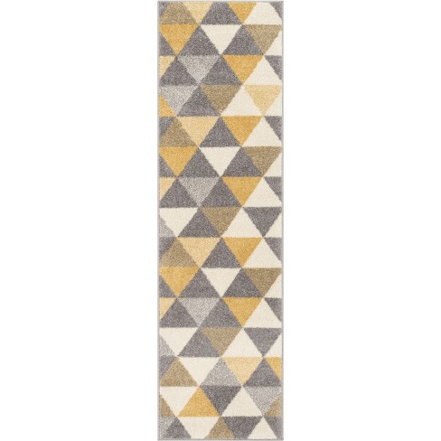 Well Woven Isometry Gold & Grey Modern Geometric Triangle Pattern 2' X ...