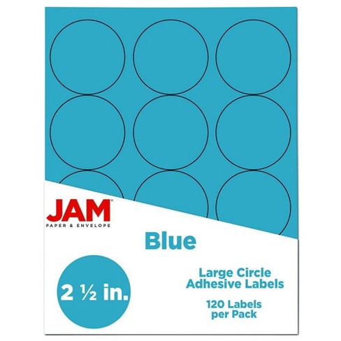 Jam Paper Circle Sticker Seals 1 2/3" 120ct - Bright Blue : Target