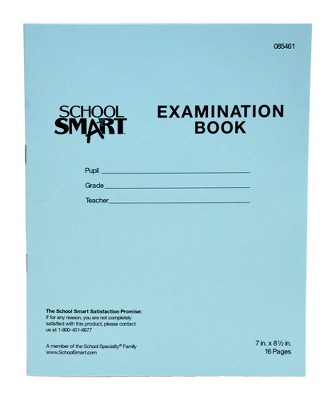 School Smart Examination Blue Books, 7 x 8-1/2 Inches, 16 Pages, Pack ...
