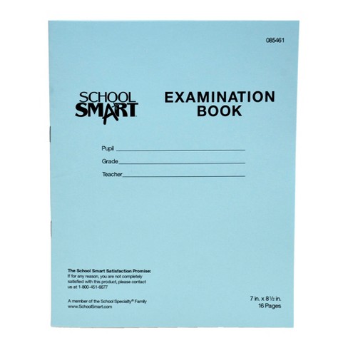 School Smart Examination Blue Books, 7 X 8-1/2 Inches, 16 Pages, Pack ...