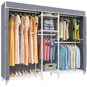 Vipek V6c Heavy Duty Covered Clothes Rack, White Clothing Rack With ...