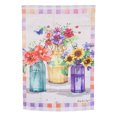 Evergreen Welcome Gerberas In Vase Moire Garden Flag 12 X 18 Inches ...