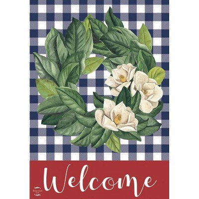 American Magnolia Wreath Patriotic Burlap Garden Flag 18" X 12.5 ...
