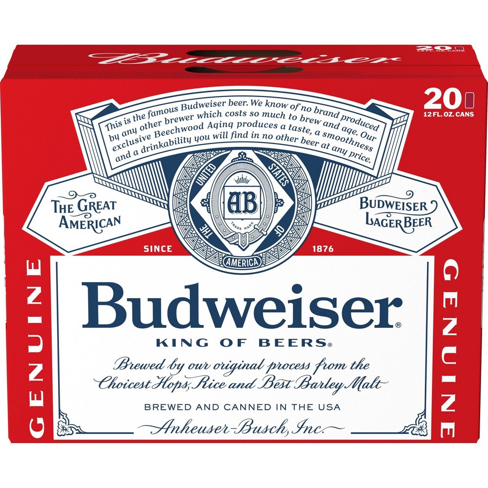 UPC 018200113529 - Budweiser Lager Beer - 20pk/12 fl oz Cans ...