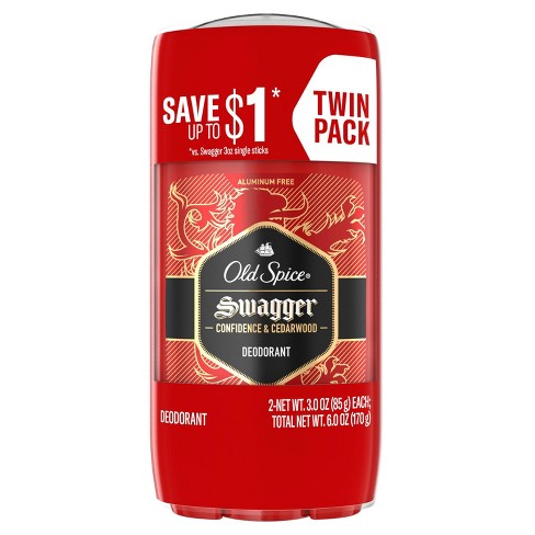 Old Spice Red Collection Swagger Scent Deodorant For Men - 2 Pack - 3 ...