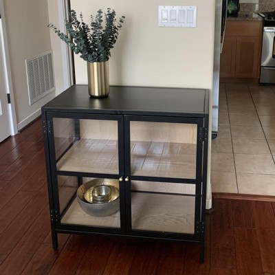 30" Crystal Cove Glass Cabinet Black - Threshold™ Designed With Studio ...
