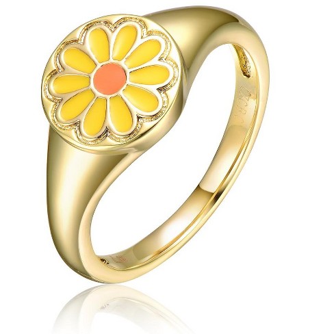 Charming 14k Yellow Gold Plated Modern Ring For Kids And Teens ...