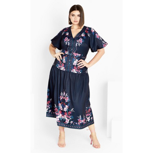 City Chic | Women's Plus Size Zuri Dress - Navy - 24w : Target