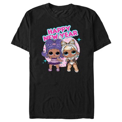 Men's L.o.l Surprise Happy New Year Sparks T-shirt - Black - Small : Target