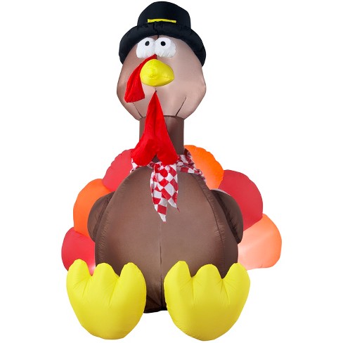 Gemmy Thanksgiving Inflatable Turkey, 6 Ft Tall, Multi : Target