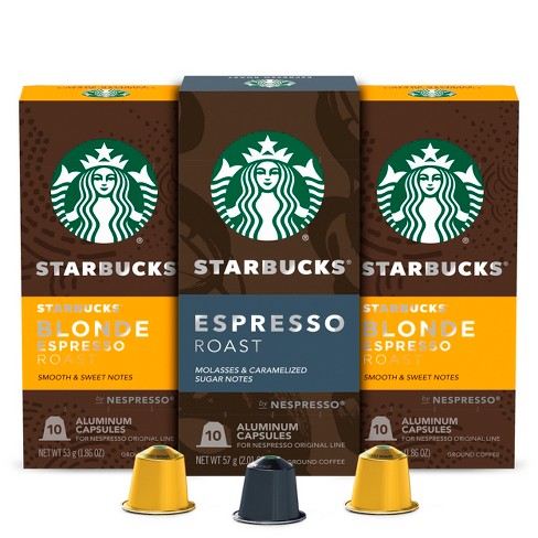 Starbucks By Nespresso Original Line Pods Light And Dark Roast Coffee ...