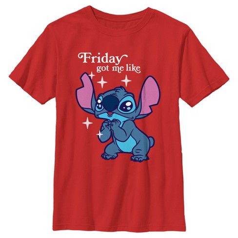 Boy's Lilo & Stitch Friday Got Me Like T-shirt - Red - Small : Target
