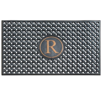A1HC Natural Rubber Large Monogrammed Door Mat 24" x 39" Scrapes Shoes ...