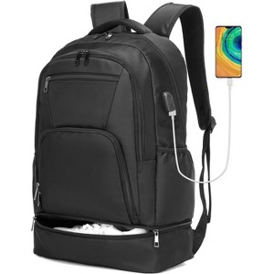 Lightweight Gym Backpack with Shoe Compartment and USB Port, Durable ...