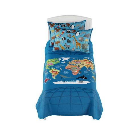 Hastings Home World Map Comforter Set, Twin Xl : Target
