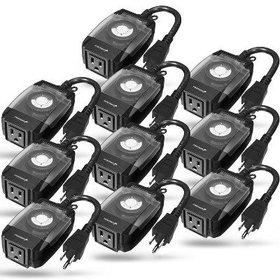 Fosmon 24-Hour Outdoor Mechanical Rainproof Rugged Outlet Timer, ETL ...