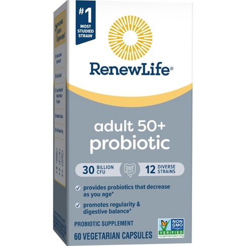 Renew Life Ultimate Flora Adult 50+ Probiotic, 30 Billion Cfu, 60 ...