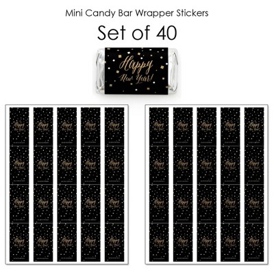 Big Dot Of Happiness New Year's Eve - Gold - Mini Candy Bar Wrapper ...