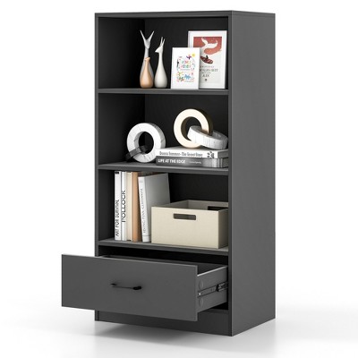 Costway 4-tier Bookcase 48'' Display Bookshelf Storage Organizer With ...