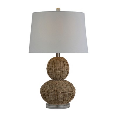 Large Wood Geo Assembled Table Lamp Brown - Threshold™ : Target