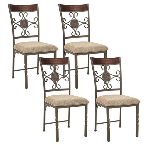 Costway Set Of 2/4 Dining Room Chairs Armless Kitchen Chairs Set With ...