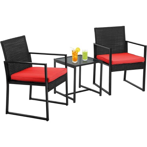 Fdw Rattan Patio Furniture Set Of 3 Outdoor Conversation Set Water ...