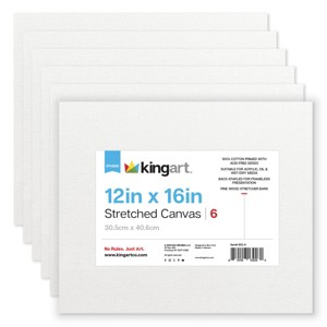 KINGART Stretched Canvas 12" x 16" 6 pc Value Pack : Target