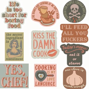 Cooking Sticker Extra Large Stickers for Cooks Funny Adhesives with ...