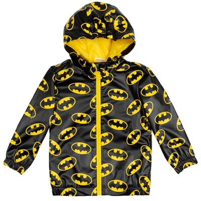 DC Comics Justice League Batman Zip Up Waterproof Rain Jacket Toddler ...