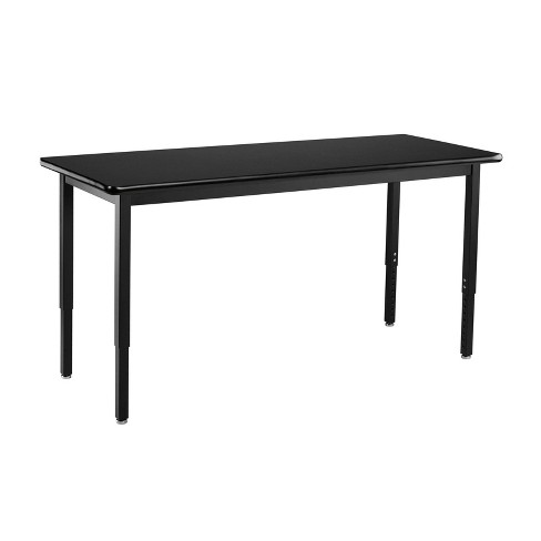 24 x54 Heavy Duty Height Adjustable Table Black National Public Seating Office Drafting 500lb Capacity