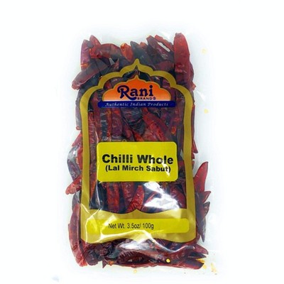 Chilli Whole Stemless (mirchi Whole) - 3.5oz (100g) - Rani Brand ...