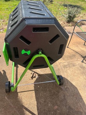 Fcmp Outdoor Hotfrog 37 Gallon Plastic Dual Chamber Tumbling Composter ...