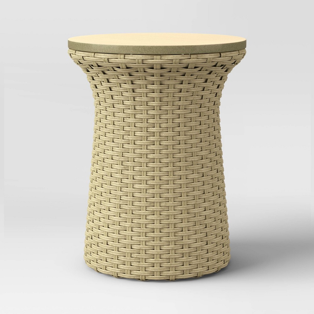 Wicker Storage Patio Accent Table Tan - Threshold™ – BrickSeek
