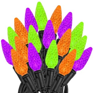 Novelty Lights Purple/Orange/Lime C6 LED Christmas String Lights 70 ...