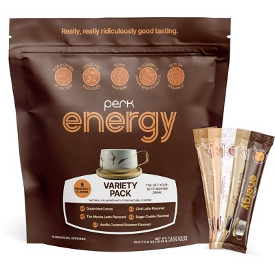 Perk Energy Drink Mix (Variety Pack) 10 Stick Packs - Caffeinated ...