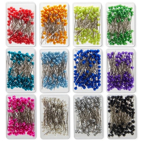 Juvale 1200 Pieces Sewing Pins For Fabric With Colored Ball Head, 1.5 ...