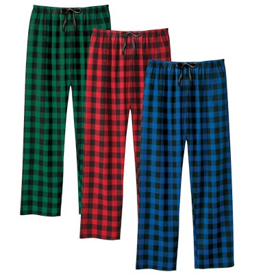 Collections Etc 3-Piece Ladies Cozy Plaid Pajama Pants Set Medium red ...